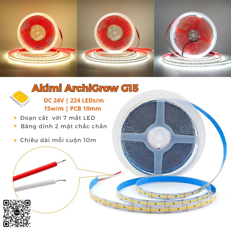 Led Dây Akimi ArchiGrow G15 24V (Cuộn 10m)