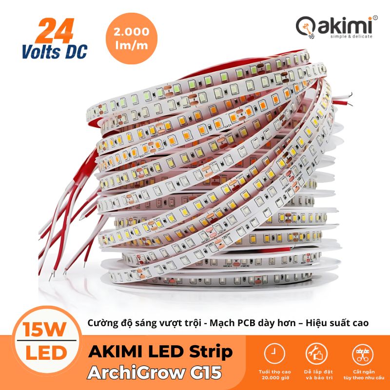 Led Dây Akimi ArchiGrow G15 24V (Cuộn 10m)